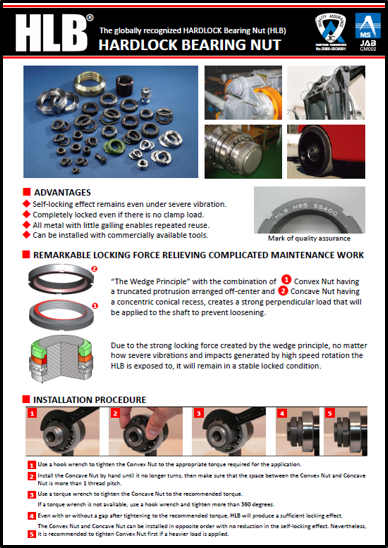 HARDLOCK Nut Catalog Information